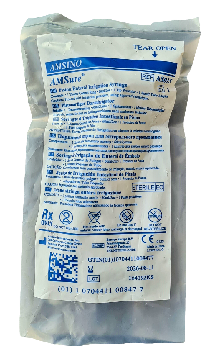 JERINGA AMSINO AMSURE 60 ML CON ADAPTADOR ALIMENTACION GASTROSTOMIA EN – ORTOPEDICOS MEDICA PLUS