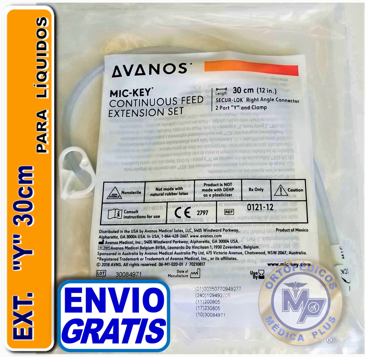 EXTENSION Y - 30 CM CON PINZA MODELO 0121-12 CALIBRE DELGADO PARA LIQU ...